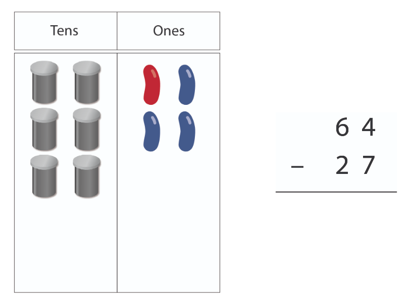 Subtracting two-digit numbers with renaming