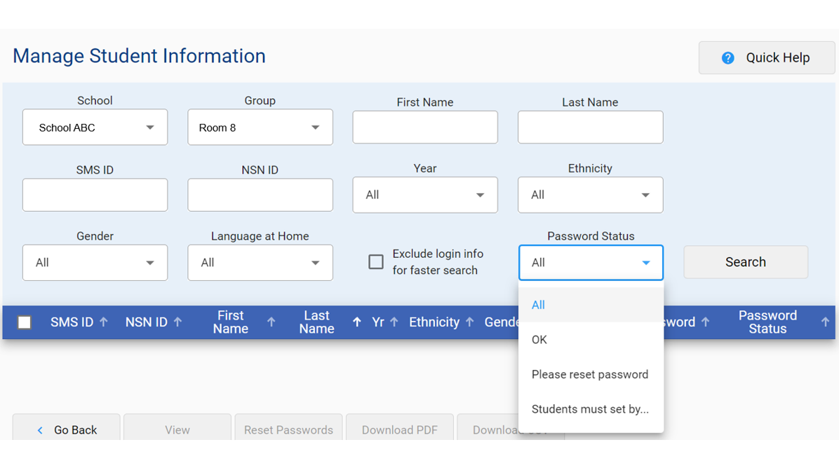 e-asTTle – Managing student data
