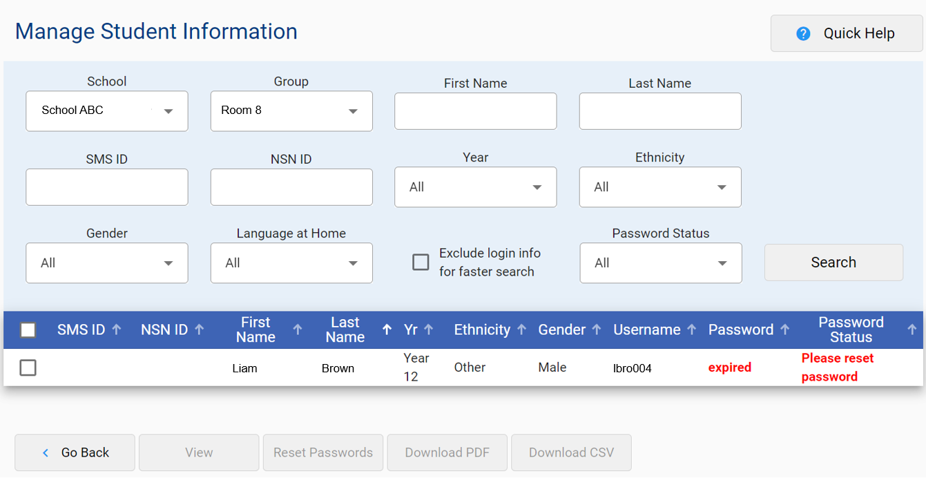 e-asTTle – Managing student data