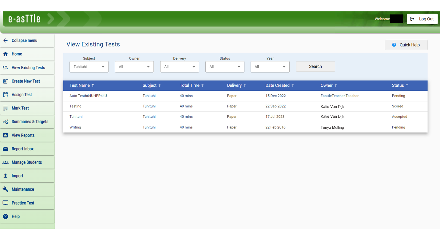 e-asTTle – Marking tests